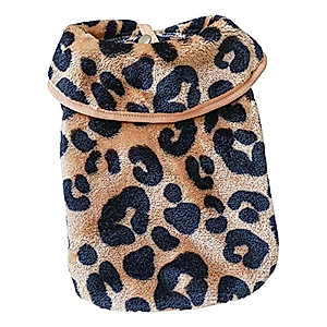 GRASARY Pet Vest Leopard Printed Dog Pajamas Doll Collar Dog Sweater Hoodie Puppy Pajama Costume Leopard XS