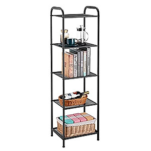 MAX Houser Storage Rack with Shelf,Industrial Style Extendable Plant Stand, Standing Shelf Units for Kitchen, Bathroom, Office,Living Room, Balcony, Kitchen (Charcoal Gray, 5 Tier)