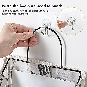 TsLinc 2 Pack Wall Hanging Storage Bag, Waterproof Over The Door Closet Organizer Hanging Pocket Linen Cotton Organizer Box Containers for Bedroom, Bathroom