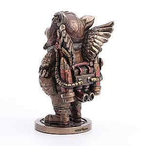 Veronese Design 5 1/4" Steampunk Aviator Flying Pig Resin Figurine Bronze Finish