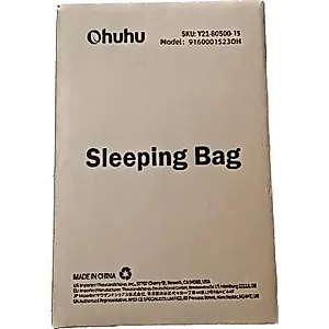 Ohuhu Double Sleeping Bag with 2 Pillows, Waterproof Lightweight 2 Person Adults Sleeping Bag for Camping, Backpacking, Hiking, with Carrying Bag (Black)