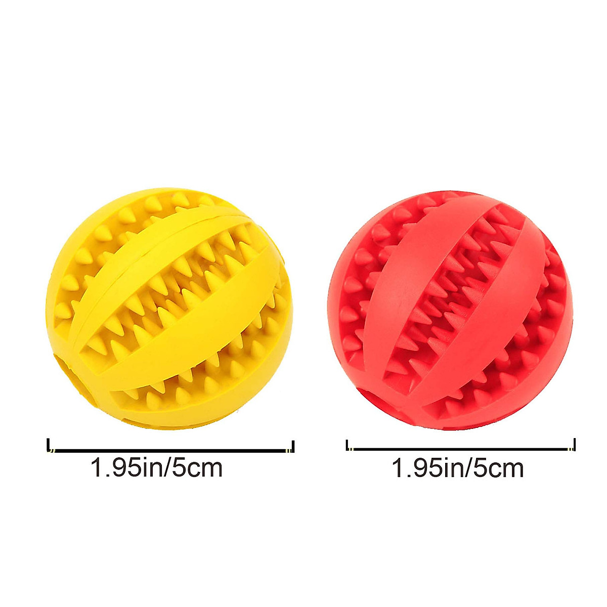 Sunglow 2 Pack Dog Toy Ball,Nontoxic Bite Resistant Teething Toys Balls for Small/Medium/Large Dog and Puppy Cat, Dog Pet Food Treat Feeder Chew Tooth Cleaning Ball Exercise Game IQ Training Ball