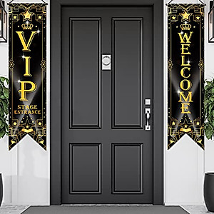 Roaring 20s Party Decorations New Year Porch New Year Banner VIP Sign Movie Night Party Decorations Movie Theater Banner Now Showing Hanging Porch Sign 1920s Party Decorations Supplies