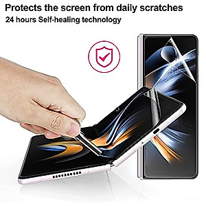 PORRVDP Hydrogel Film Screen Protector for Samsung Galaxy Z Fold 3 5G, 2 Pcs Transparent Soft TPU Protective Film (NOT Tempered Glass) [Clear HD] [High Sensitivity] [Fingerprint Unlock Compatible]