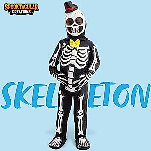 Spooktacular Creations Skelebones Costume (Large (10-12yr)) Black