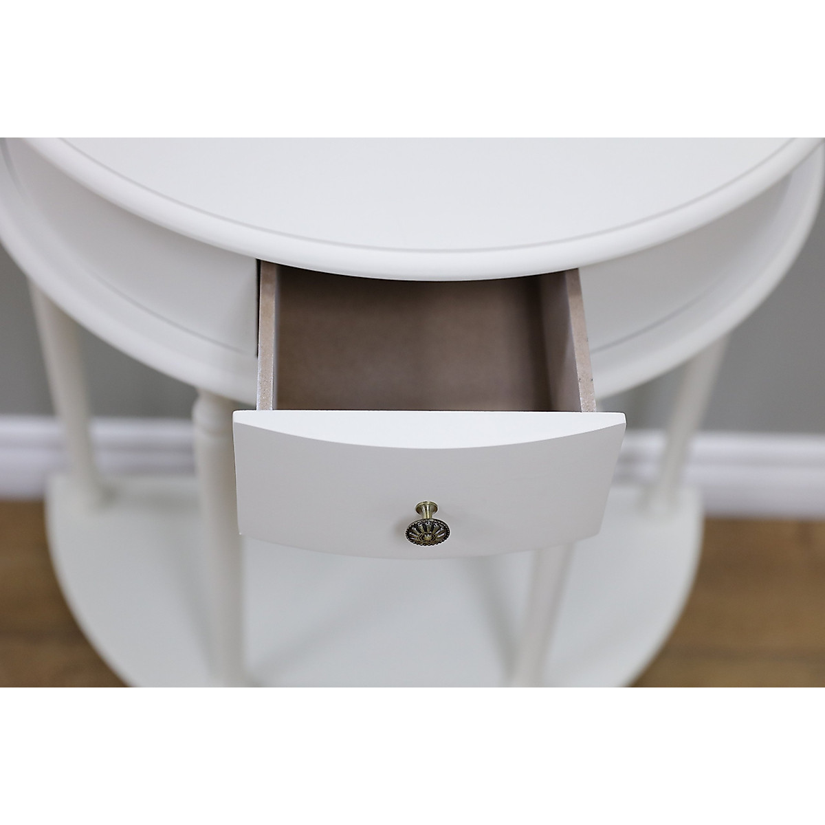 Frenchi Home Furnishing Canterbury End Table, 23.2 in x 11.62 in x 28.57 in, White