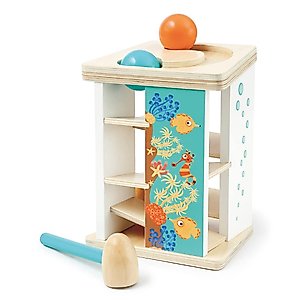Scratch Preschool: Pound and ROLL Tower/Underwater World 17.5x14.5x23.5cm, with 3 Balls and Hammer, 18m+