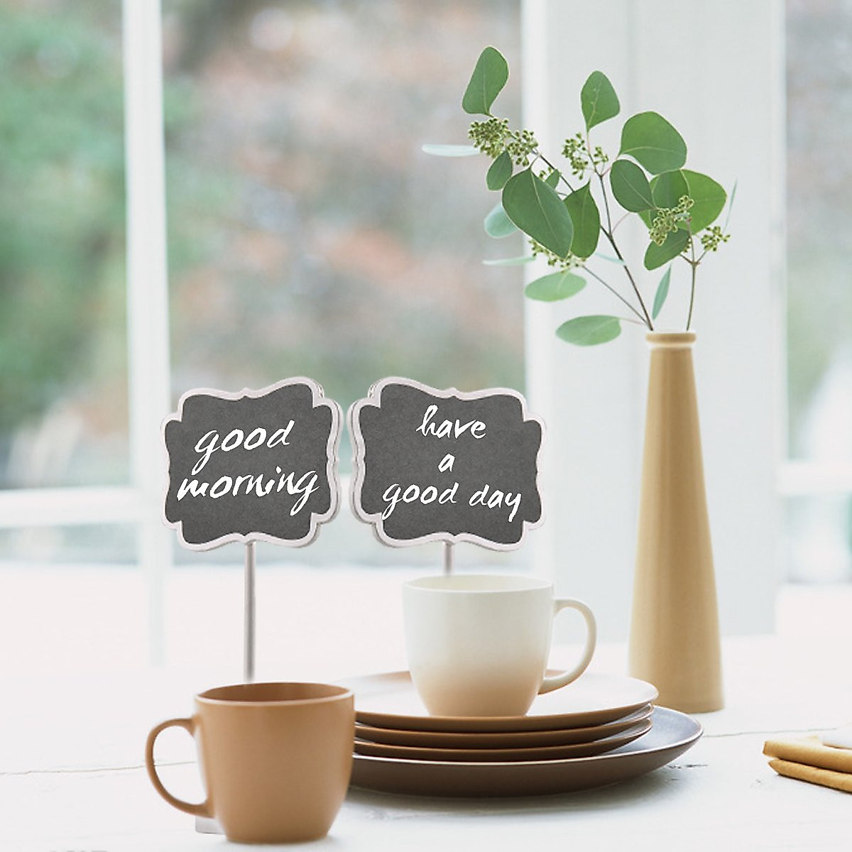 Food Labels for Party Buffet, Wood Mini Chalkboards Signs for Food with Stand, Food Signs for Party Buffet, for Message Board Signs, Place Cards for Weddings, Table Numbers