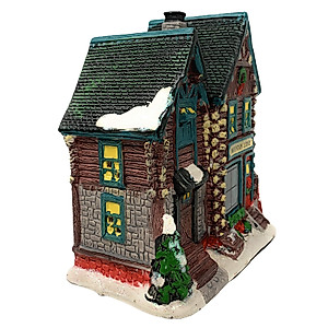 Nt Home Porcelain Christmas Holiday Village Lighted Mountain Lodge