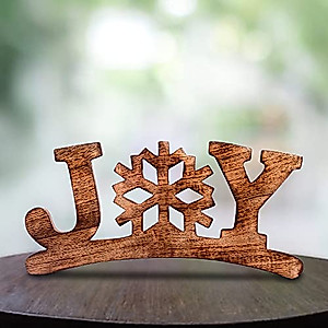 Earthly Home Christmas Joy Sign Rustic Tabletop, Rustic Home Décor, Bowknot Farmhouse Wooden Decorative Sign, Holiday Xmas Display Box Sign Decoration Gift