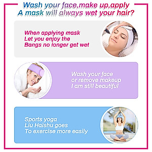 Sublaga Spa Headband Hair Wrap, Sweat Headband Head Wrap Hair Towel Wrap Non-slip Stretchable Washable Makeup Headband for Face Wash (6pcs colorful)