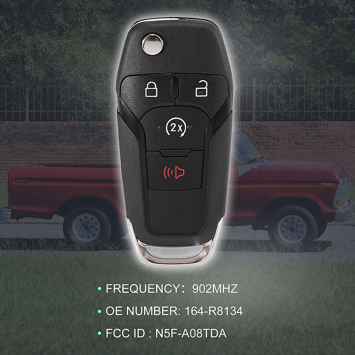 X AUTOHAUX 902MHz N5F-A08TDA Replacement Keyless Entry Remote Car Key Fob for Ford F-150 2015-2020 for F-250 F-350 Super Duty 2017-2019 164-R8134