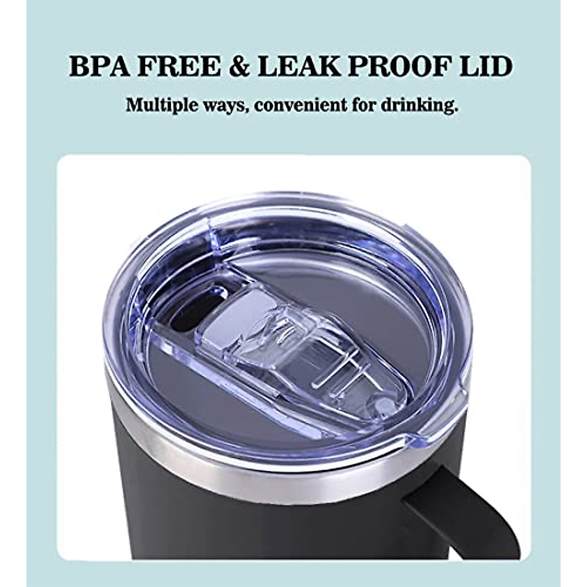 Merfefe 40oz Insulated Coffee Tumbler with Handle.40 oz Tumbler with Handle and Lid and Straw.Keep Drinks Cold Hot.Easy to Hold,Sweat Proof,Leak Proof,Dishwasher Safe.