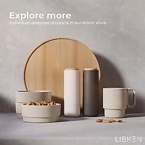 Stackable Coffee Mug Set with Black Stand - 4x10oz Ceramic Mugs with Unique Sprinkled Optics - Powder Coated Metal Rack - Dishwasher-Safe - Microwave & Oven - Scandinavian Minimal Design