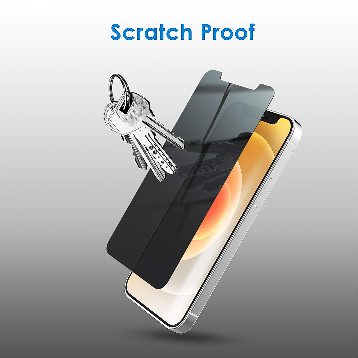 JETech Privacy Screen Protector for iPhone 12/12 Pro 6.1-Inch, Anti Spy Tempered Glass Film, 2-Pack