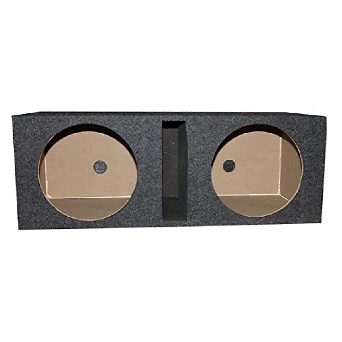 Q Power QBASS Dual 12 Inch Heavy Duty MDF Material Car Audio Subwoofer Enclosure Boxes with Shared Slot Port Vent and Dual Chamber Design, Charcoal