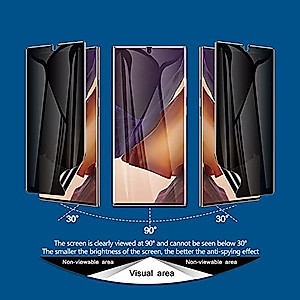 LYWHL [2+2 Pack] for Samsung Note 20 Ultra Privacy Screen Protector, [Support Fingerprint ID] Anti-Spy Black Full Adhesive Flexible Film + Camera Lens Glass Protector for Galaxy Note 20 Ultra
