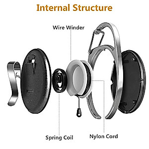 Retractable Badge Reel with Carabiner Belt Clip and Key Ring for ID Card Key Keychain Badge Holder Black 10 Pack by NATUREBELLE