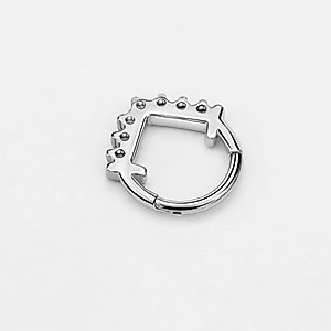 FANSING 316L Surgical Steel Septum Jewelry 16g 8mm CZ Septum Rings for Women 16 Gauge Teardrop Septum Piercing Jewelry Cubic Zirconia Daith Earring Hoop