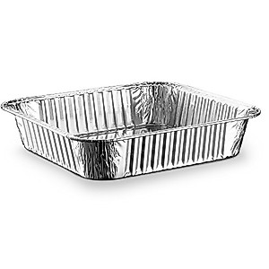 [20 Pack - 8"x8"] Propack Disposable Aluminum Foil Meal Prep Cookware Square Pans, Oven, Toaster, Grill, Cooking, Roasting, Broiling, Baking, Event, Take Out, Restaurant