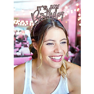 RhinestoneSash Birthday Tiaras UNISEX - Black Multi Sparkle Its My Birthday Headband - Birthday Gifts for Women, Over the Hill Birthday Tiara, Birthday Party Supplies, Decorations (MyBday) BlkMulti