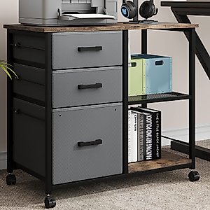 Alkmaar Filing Cabinet with 3 Drawer 3 Drawer, 3 Drawer-2, Rustic Grey