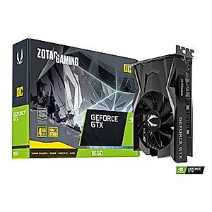 ZOTAC GAMING GeForce GTX 1650 OC 4GB GDDR6 128-bit Gaming Graphics Card, Super Compact, ZT-T16520F-10L