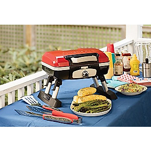 Cuisinart CGG-180T Portable, 17.6 x 18.6 x 11.8-Inch, Petit Gourmet Tabletop Gas Grill, Red