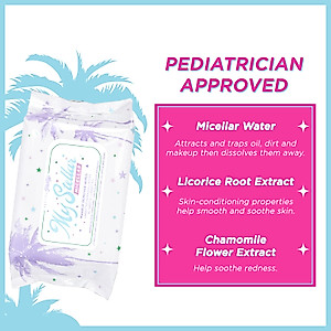 Petite 'n Pretty My Stellar Micellar Makeup Remover Wipes - Cleansing Face Wipes Soaked in Micellar Water - Clean & Non-Toxic, Made in USA - 2 Pack (60 wipes)