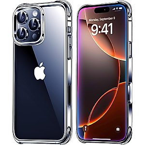 Mkeke for iPhone 16 Pro Max Case Clear [Not-Yellowing] [Military-Grade Drop Protection] Shockproof Protective Clear iPhone 16 Pro Max Case Phone Bumper case for Apple 6.9 inch 2024