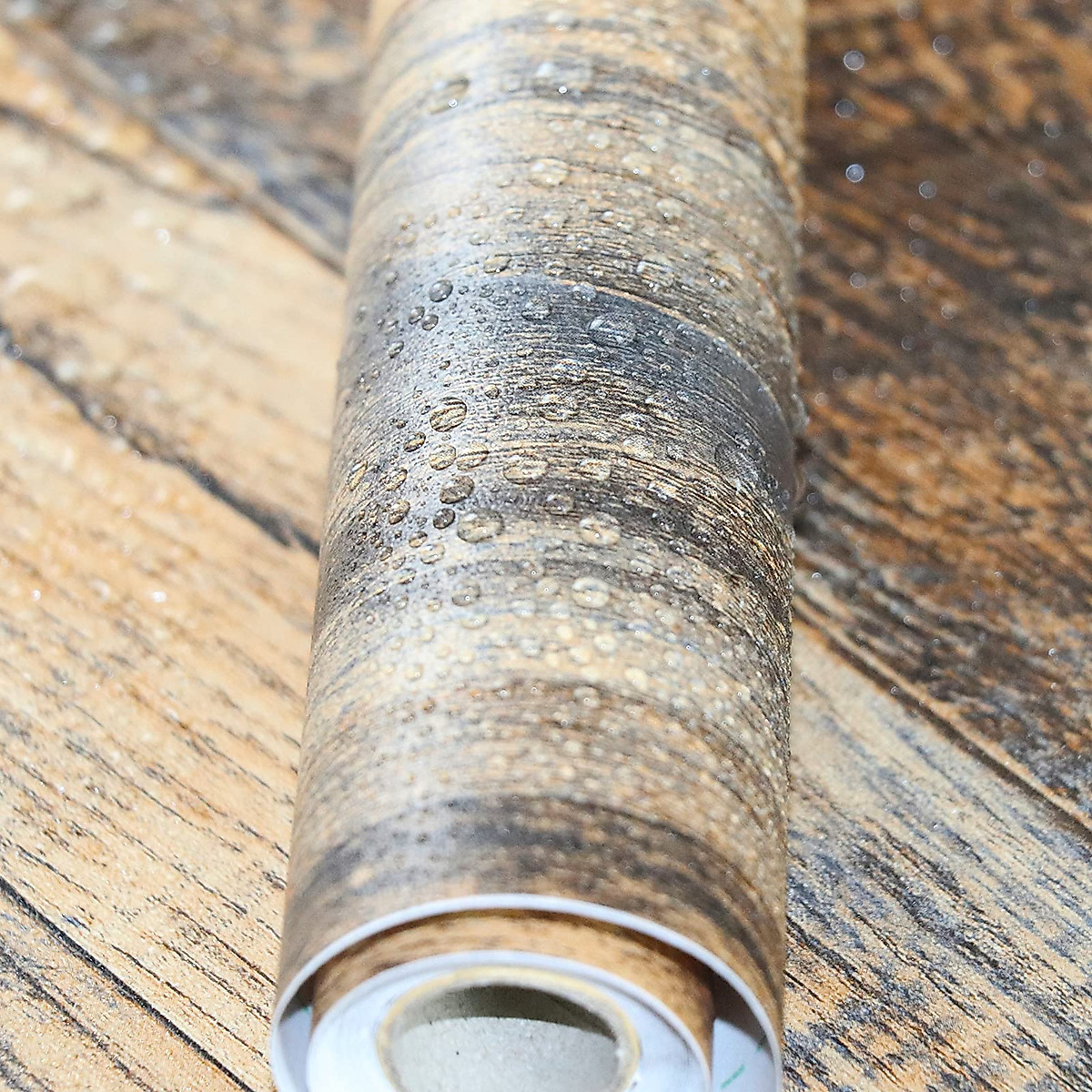 Hopeak Faux Wood Wallpaper, Peel and Stick Self-Adhesive Vinyl Decorative Wallpaper Removable 17.7 x 118 Inches,Brown