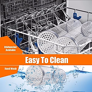 Grill Basket 2 PCS, 360 degree Rolling Grilling Basket, BBQ Grill Baske, Stainless Steel Grill Mesh Barbeque Grill Accessories, Vegetables, Fries (2 Pcs 30x9x9cm)