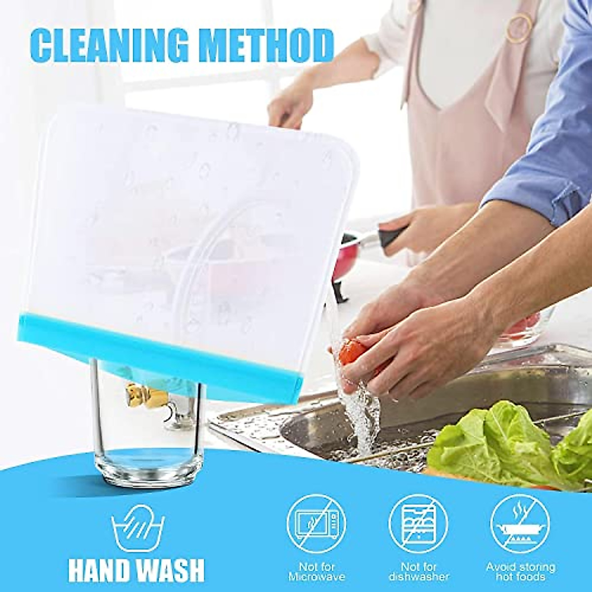 Reusable Food Storage Bags- 24 Pack Reusable Ziploc Bags (8 Reusable Gallon Bags + 8 Reusable Sandwich Bags + 8 Reusable Snack Bags)，Silicone Food Bags for Meat Fruits and Vegetables.