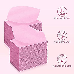 500PCS Nail Polish Remover, Lint Free Nail Wipes Super Absorbent Gel Nail Polish Remover Cotton Pads for Acetone Nail Polish Remover Nail Wipes for Acrylic Gel Nails Clean, Pink