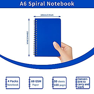YiHenTiezz Spiral Notebook 4Pack Pocket Notebook 4.2"x 6.1" Pocket Notepad Small Notebook (4Pack Spiral Notebook)