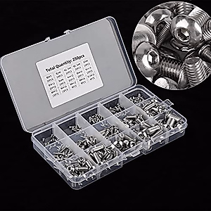 Screws Set, 250pcs High Hardness Socket Screw Bolt for Keyboard for DIY for Motherboard for Computer Hard Disk for Memory
