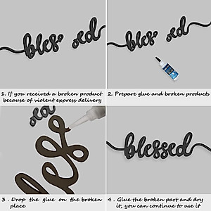 Thanksgiving Cutout Wood Table Place Card Thankful Grateful Blessed Gather Wood Word Table Decorations Fall Themed Thanksgiving Party Table Home Supplies (Black, 8)