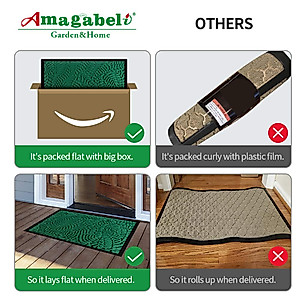 AMAGABELI GARDEN & HOME Large Outdoor Door Mats Rubber Shoes Scraper 36" x 24" for Front Entrance Outside Doormat Patio Rug Dirt Debris Mud Trapper Waterproof Low Profile Washable Carpet BG037