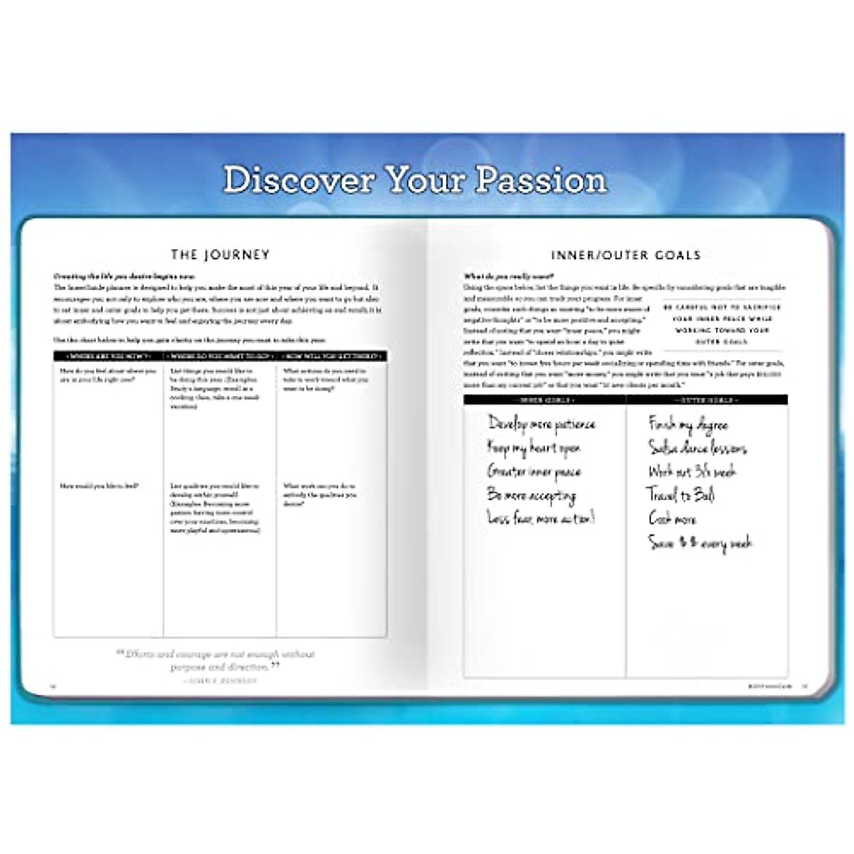 InnerGuide Undated Yearly Wellness Planner - Daily Weekly & Monthly Organizer & Appointment Book - Goal Setting - Journal - Faux Leather Cover - “8” x 9” - Turquoise