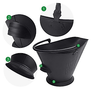 Amagabeli Fireplace Log Holder Indoor Bundle 5PCS fireplace tools and Bucket for fireplace