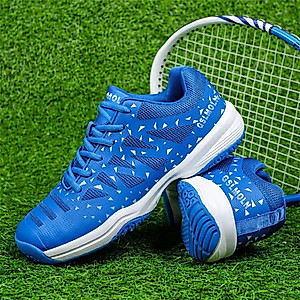 Jakcuz Pickleball Shoes for Women Badminton Tennis Shoes Indoor Outdoor Court Training Shoe Racketball Squash Volleyball Sneakers Blue Size 5.5