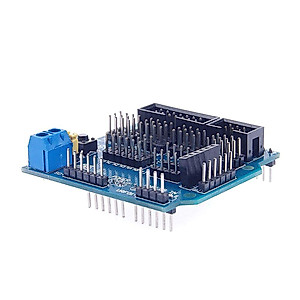 DAOKI Sensor Shield V5.0 Expansion Board UNO MEGA R3 V5 for Arduino Electronic Building Blocks of Robot Genuino System with Dupont Cable + Power Wire