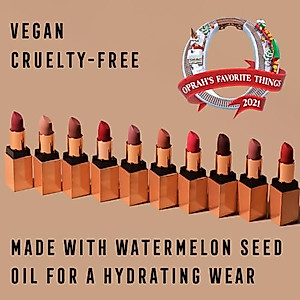 Bossy Cosmetics Matte, Long Lasting, Hydrating Vegan Lipstick with Vitamin E and Watermelon Seed Oil (Focused - Pink Mauve Color)