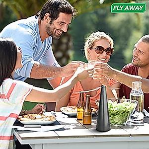 Fly Away - 2 Pack Outdoor Fly Repellent Fan, Outside or Inside Table use, Restaurant, Barbeque, Events, Deter Flies, Wasps, Bees, Other Moscas and Bugs Away, Battery Operated, Tabletop, Hanging Hook.