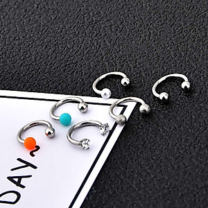 AVYRING 16g Lip Rings Labret Studs Medusa Piercing Ring Surgical Steel Forwards Helix Conch Rook Snug Orbital Earrings 18pcs 8mm