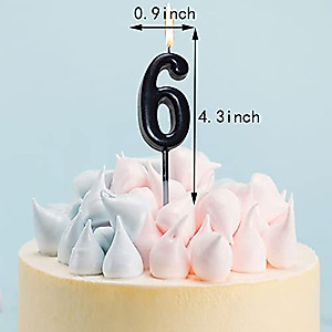 10 Pieces Birthday Numeral Candles, Cake Numeral Candles Birthday Cake Candles for Kids Adults, Number 0-9 Cake Topper Decoration for Birthday Wedding Anniversary Party Celebration,Black