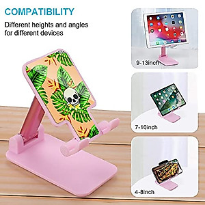 Skull Leaf Pattern Funny Foldable Desktop Cell Phone Holder Portable Adjustable Stand Desk Accessories