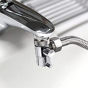 Polished Chrome Brass Sink Valve Diverter Faucet Splitter for Kitchen,Handheld Showerhead or Bathroom Sink Faucet Replacement Part Faucet to Hose Adapter Splitter Part M22 X M24