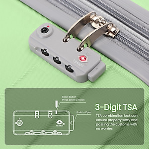 AnyZip Carry On Luggage Expandable PC ABS Durable Hardside Suitcase with Spinner Wheels TSA Lock 20 Inch LightGreen