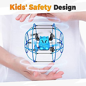 Remote Control Mini Drone for Kids- Bezgar Remote Control Spherical Rolling Quadcopter RC Helicopter 360 Degree Flip Christmas Birthday Gift Indoor Outdoor Toys for Boys Age 4 5 6 7 8-12 RC Drone Beginner
